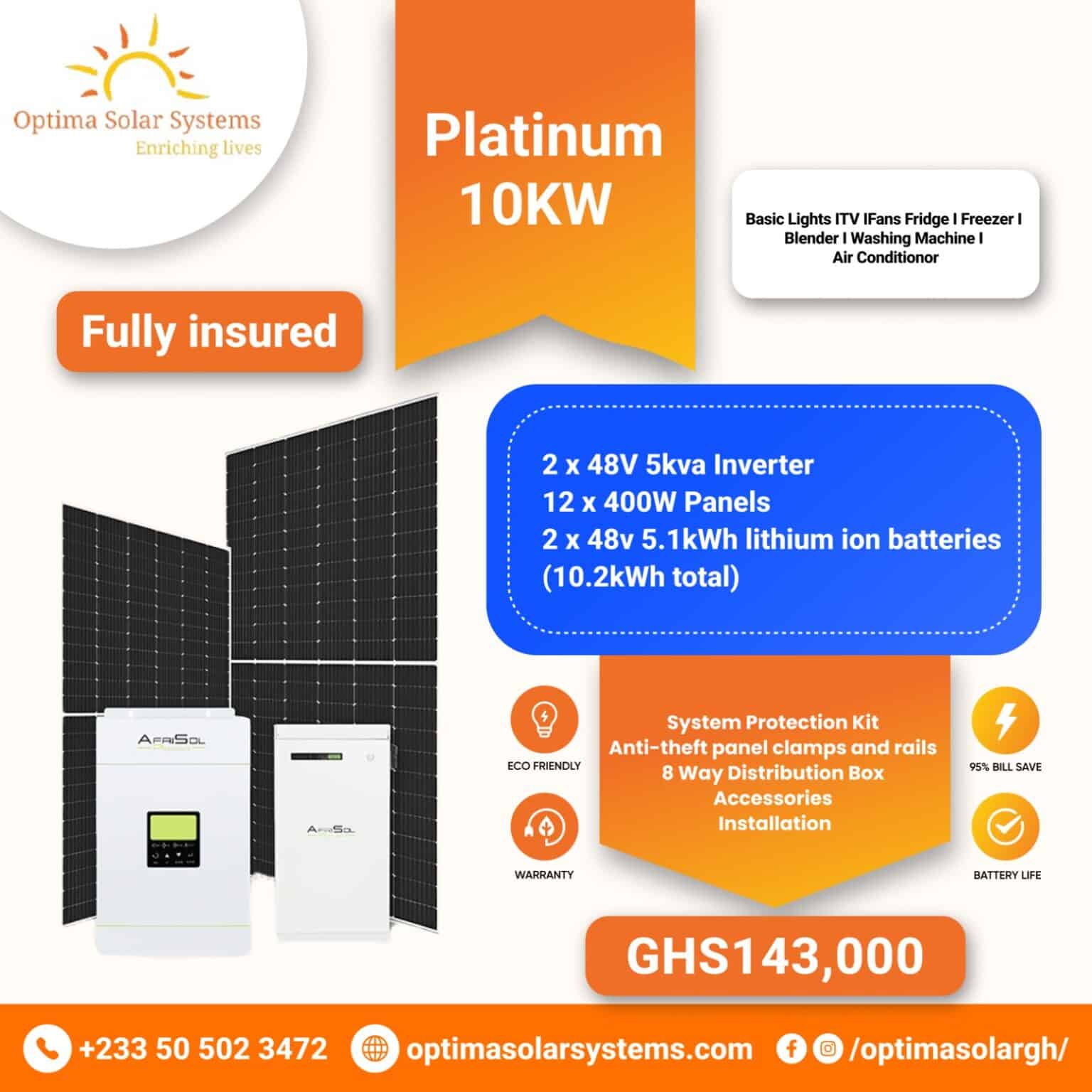 10kW Solar system with 10kWh Lithium-ion Battery Storage - Optima Solar ...